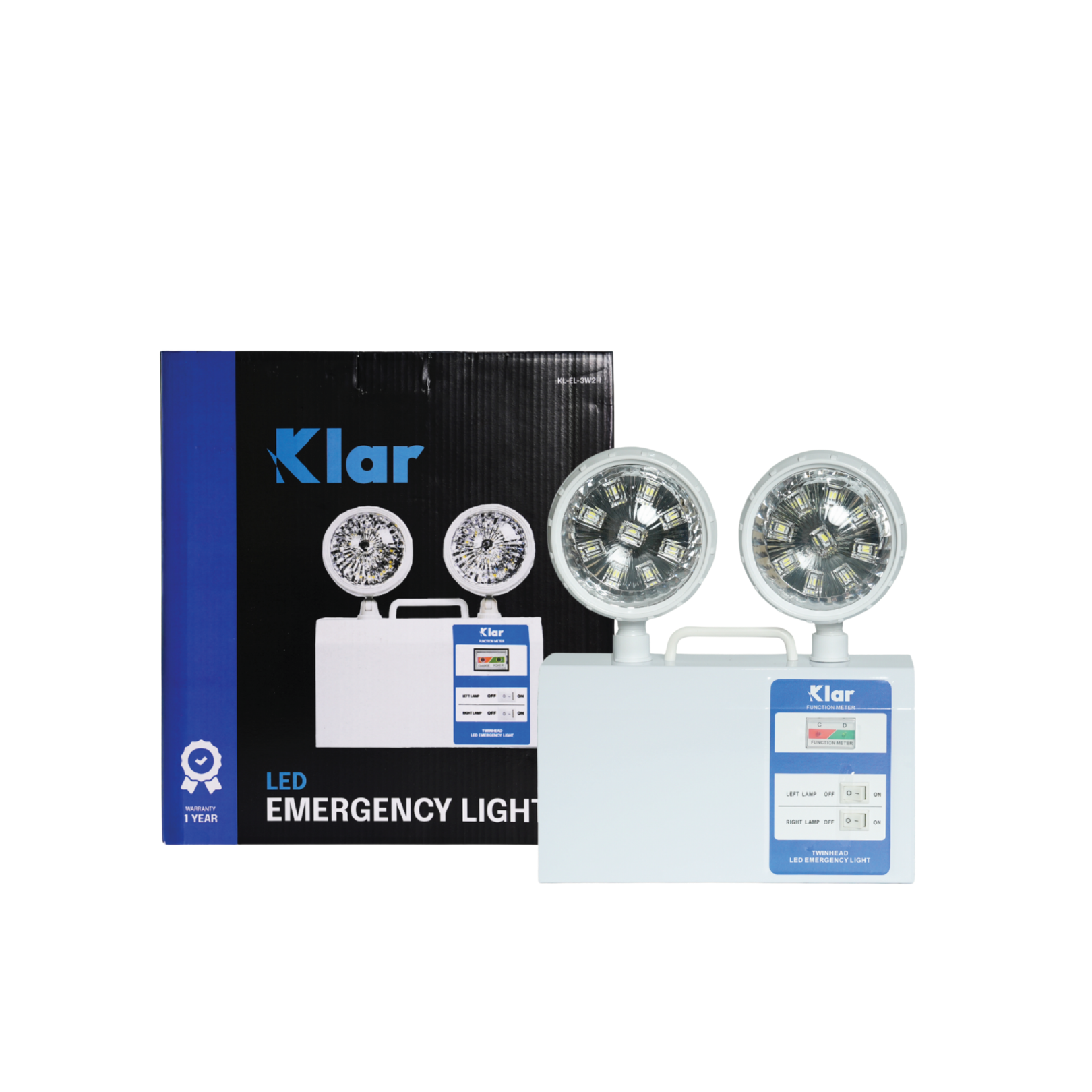 Klar LED Emergency Light – Twin Head – Builders Home